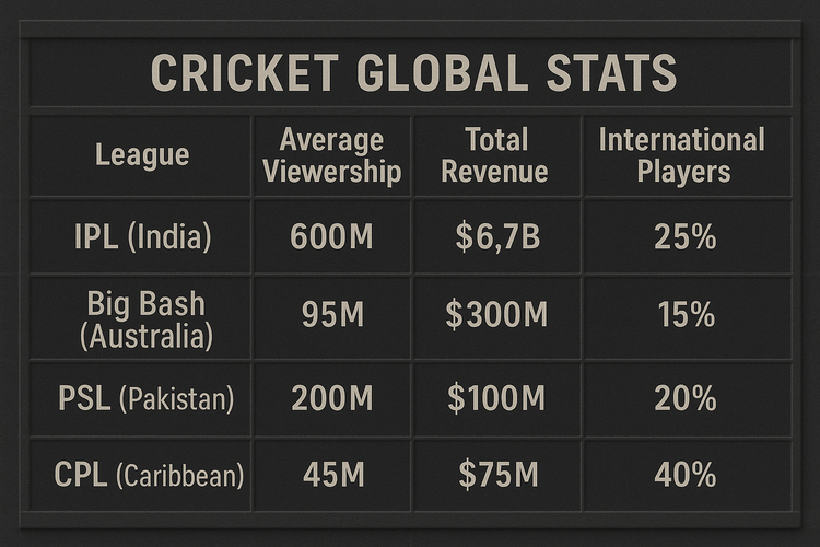 Cricket Events and Global Stats: Teams, Viewership, and More